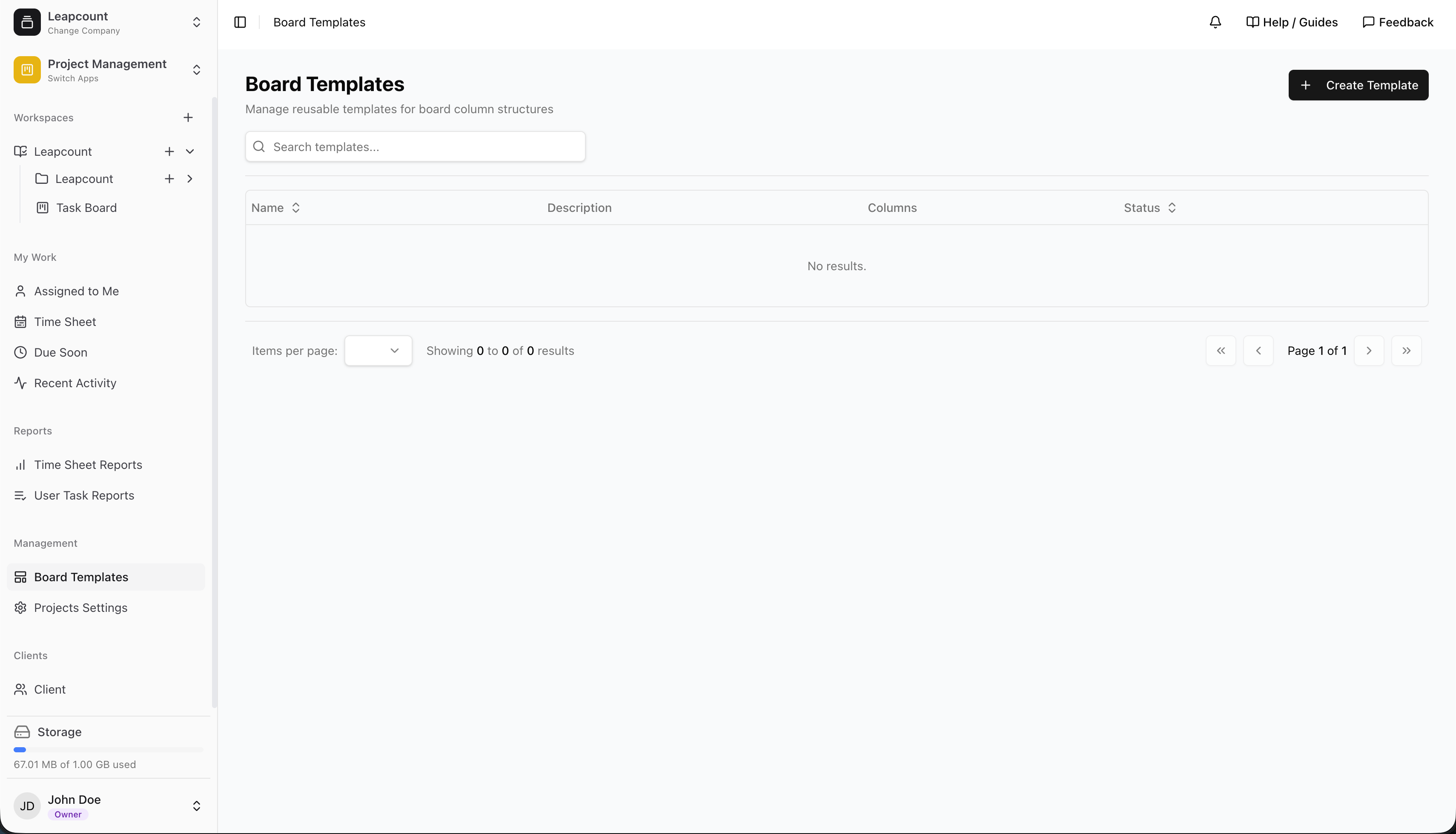 Board Templates - LeapCount API Reference