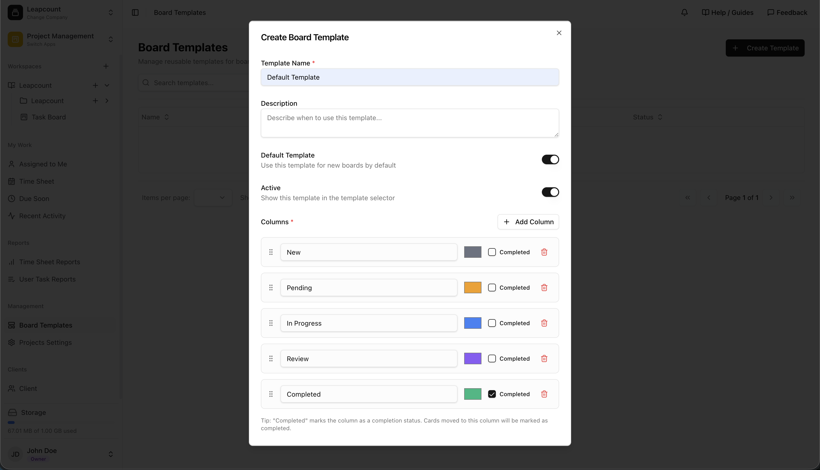 Board Templates - LeapCount API Reference